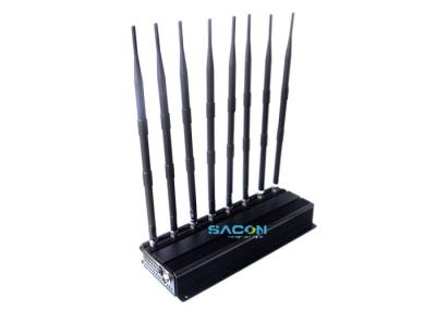 China 18W Output Power Cell Phone Signal Inhibitor with 12V DC Car Charger and 8 Frequency Bands for sale