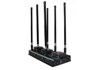 China 120W Powerful UAV Drone Signal Jammer with 6 Omni Glass Antennas and 300-600m Jamming Range for sale