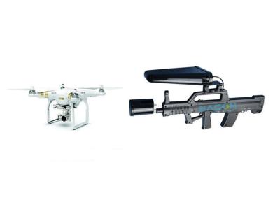 China Portable Gun Design UAV Drone Signal Jammer with 15W Power and 2000m Jamming Range for sale