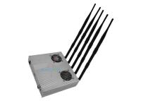 China 5 Antennas 12 Watt Cell Phone GPS Jammer with Adjustable Output Power for Secure Areas for sale