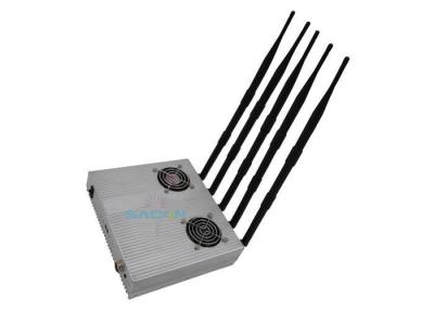 China 5 Antennas 12 Watt Cell Phone GPS Jammer with Adjustable Output Power for Secure Areas for sale