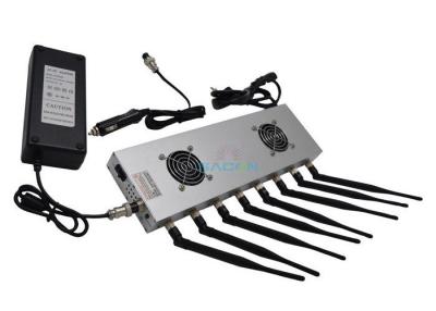 China 16W High Power Signal Jammer with 8 Antennas and 2 Cooling Fans for Mobile Phone Blocking for sale
