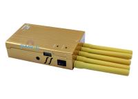 China Yellow 5 Antennas Handheld Signal Jammer with 2W Output Power and 20m Jamming Range for GPS WiFi Blocking for sale