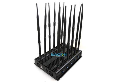 China 30W Output Power 12 Channels Wireless Signal Jammer with Car Adaptor Design for Prison Cell Phone Blocking for sale