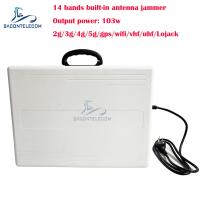 China 103W 14 Bands Mobile Phone Signal Jammer with Built-in Antennas for 5G WiFi GPS UHF/VHF for sale
