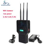 China Handheld Mobile Phone Signal Jammer with 2.4G 5.2G 5.8G Bands Up To 50m Range and 3 Bands Coverage for sale