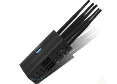 China 6 Antennas Portable Mobile Phone Jammer with Lithium Battery and 15m Jamming Range for sale