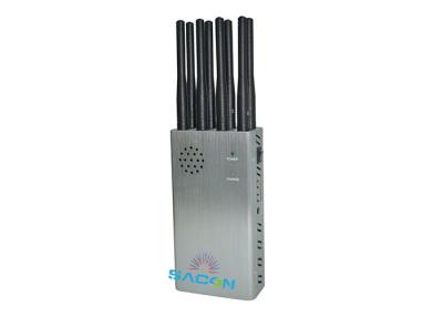 China 8W High Power GPS Jammer and Cell Phone Blocker with 8 Bands and 30m Range for sale