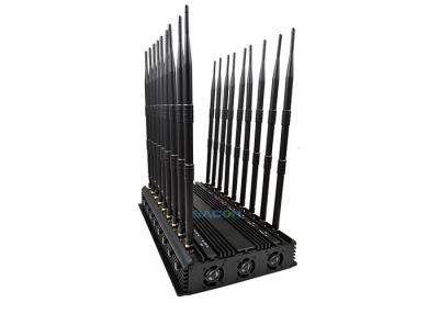 China 18 Antennas 42W High Power Cell Phone Signal Jammer with 40m Jamming Radius for sale