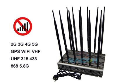 China 80W 5G Signal Jammer with 12 Antennas and Infrared Remote Control for Mobile Phone Blocking for sale