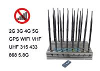 China 16 Antennas 5G Signal Jammer Blocker with 100W Output Power and 80m Jamming Radius for sale