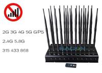China 42W Power Adjustable Bands Signal Jammer Blocker with 40m Range for VHF UHF 5G Signals for sale