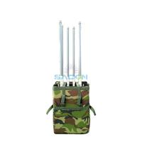China 6 Antennas 75W 100m Range Manpack Phone Signal Jammer with Built-in Battery for sale