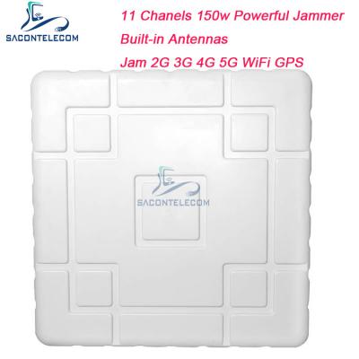 China 150W Power Mobile Phone Signal Jammer with 11 Channels for 50m Range Blocking 2G 3G 4G 5G WiFi GPS for sale