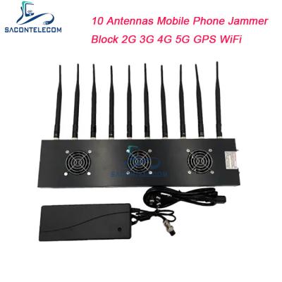 China 433MHz 40m Range Signal Jammer with 10 Channels and 18W Output Power for GPS WiFi Blocking for sale