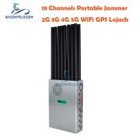 China High Power 18 Antennas 5G Jammer with 20m Range and 7.4V Battery for Cell Phone Signal Blocking for sale