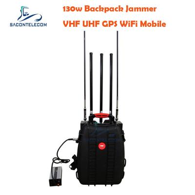 China 5 Channels VHF UHF Manpack Jammer with 120m Distance and Built-in Battery for Portable Signal Blocking for sale