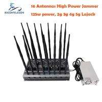 China 16 Antennas 125W Power 40m Radius Desktop WiFi Signal Jammer for Multiband Blocking for sale