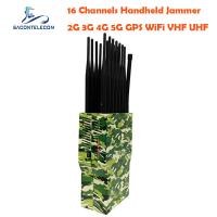 China 21W Output Power Portable Signal Jammer with 30m Jamming Range and 16 Antennas for GPS WiFi Bluetooth Blocking for sale