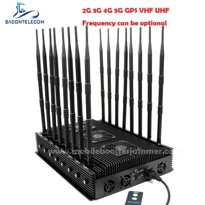 China Adjustable 110W 16 Antennas GPS Lojack Signal Jammer for Indoor Desktop Use for sale