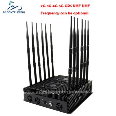 China 12 Antennas 80W Power Multi-Frequency Signal Jammer Desktop WiFi Blocker for 2G 3G 4G 5G WiFi GPS for sale