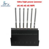 China 180W 6 Channels Desktop Signal Jammer with 20-150m Jamming Radius for 2G 3G 4G 5G GSM CDMA Blocking for sale