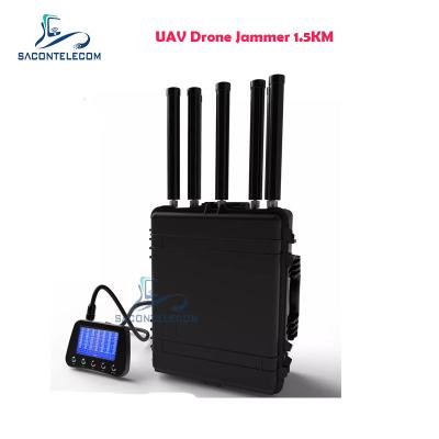 China IP55 Waterproof UAV Drone Jammer with 1.5km Jamming Radius and Built-in Battery for sale