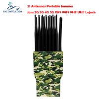China 21 Channels 5G Signal Jammer Blocker with 16000mAH Battery and 2-30m Jamming Range for sale