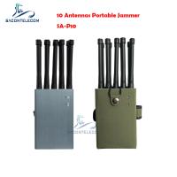 China 10 Antennas Portable Signal Jammer with 30m Range and 10W Output Power for GPS Lora Lojack Radio Frequency Jamming for sale