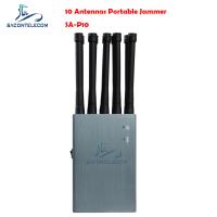 China 10 Bands Handheld Wifi Signal Jammer 5G 5ghz 4G 3G 2.4G GPS 10w 30m Range for sale