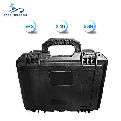 China Suitcase Drone Signal Jammer with 1.5km Distance 60W Power and Built-in Antenna for Anti Bomb Convoy for sale