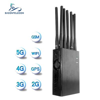 China 10W Power 20m Radius 10 Channels Portable Signal Jammer Blocker for WiFi GPS 2G 3G 4G 5G for sale