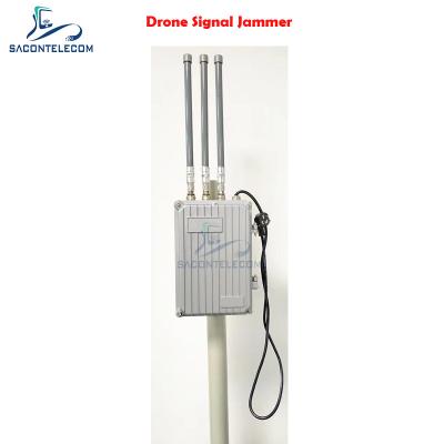 China 25W Output Power 500m Jamming Range Waterproof Aluminum Case Drone Signal Jammer Anti-Drone Device for sale