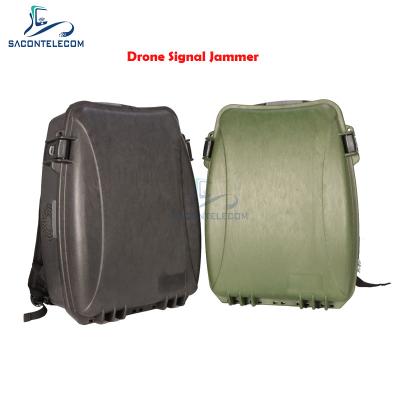 China Backpack Drone Signal Jammer with 1500m Jamming Range 150W Output Power and Built-in Battery for sale