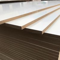 China 9mm 12mm Thickness White Melamine MDF Sheets For Cabinet Backboards Easy Machining for sale