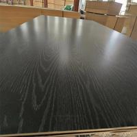 China Deep Black Wood Grain Melamine MDF Board High Definition Texture Color Stable for sale