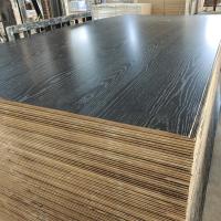 China Deep Black Wood Grain Melamine MDF Board High Definition Texture Color Stable for sale
