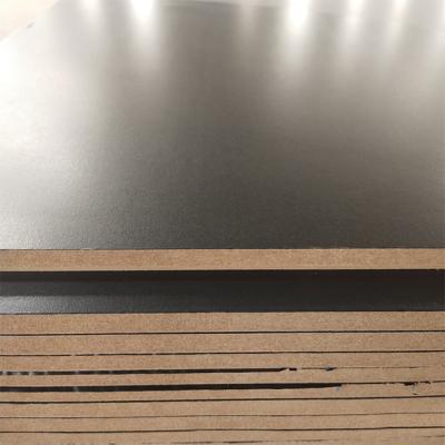 China Modern Solid Black Melamine Faced MDF Board Matt Finish for Contemporary Furniture for sale