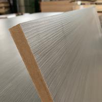 China Linear Grain Melamine MDF Board Teak Texture For High End Furniture And Office Interior for sale