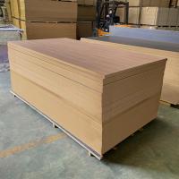 China Linear Grain Melamine MDF Board Teak Texture For High End Furniture And Office Interior for sale