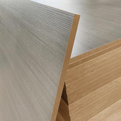 China Modern Grey Embossed Wood Grain Melamine Faced MDF ENF Grade Decorative Panel 3mm-25mm for sale