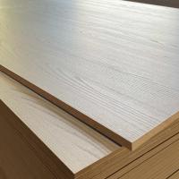 China Natural Oak Melamine Faced MDF Board Classic Cathedral Grain Series Decorative Panel for sale