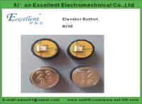 China Otis Elevator Button BR36 36mm DC24V Stainless Steel PC Frame Replacement Part for sale