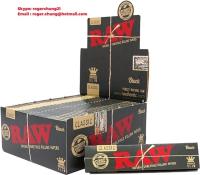 China RAW Black Kingsize Slim Rolling Paper Slow Burning Papers Full Box of 50 Packs for sale