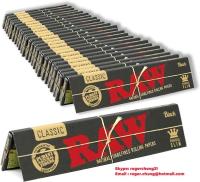 China RAW Black Kingsize Slim Rolling Paper Slow Burning Papers Full Box of 50 Packs for sale