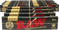 China RAW Black Kingsize Slim Rolling Paper Slow Burning Papers Full Box of 50 Packs for sale