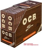 China OCB Premium King Slim Brown Slim Rolling Paper Slow Burning Papers. for sale