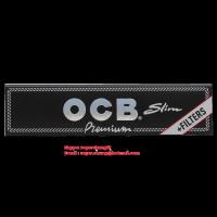 China OCB Premium King Slim + Tips  Black Rolling Paper Slow Burning Papers. for sale