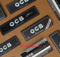 China OCB Premium King Slim + Tips  Black Rolling Paper Slow Burning Papers. for sale