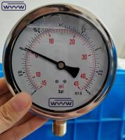 China Glycerine Filled Hydraulic Industrial Compound Pressure Vacuum Gauge 1 Bar -3 Bar for sale
